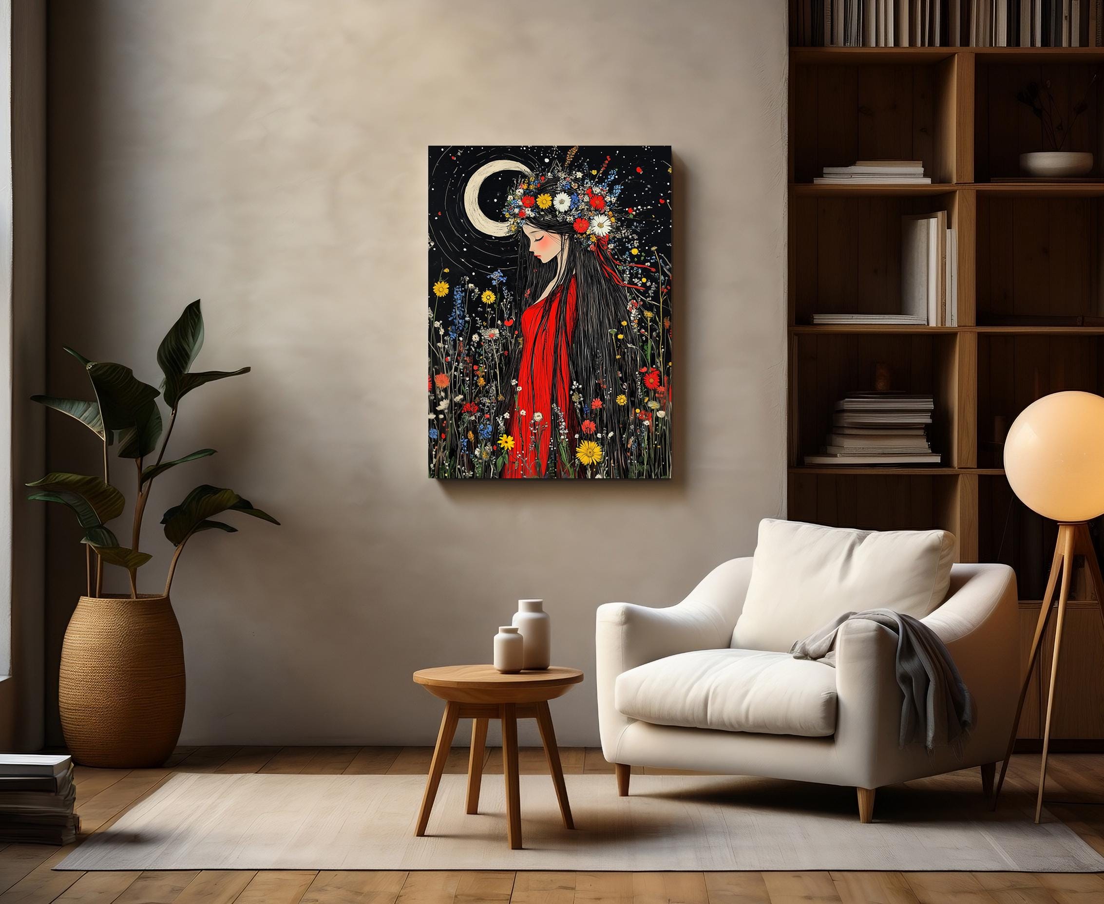 Arte em tela da deusa germânica Ostara | Impressão de primavera e ...
