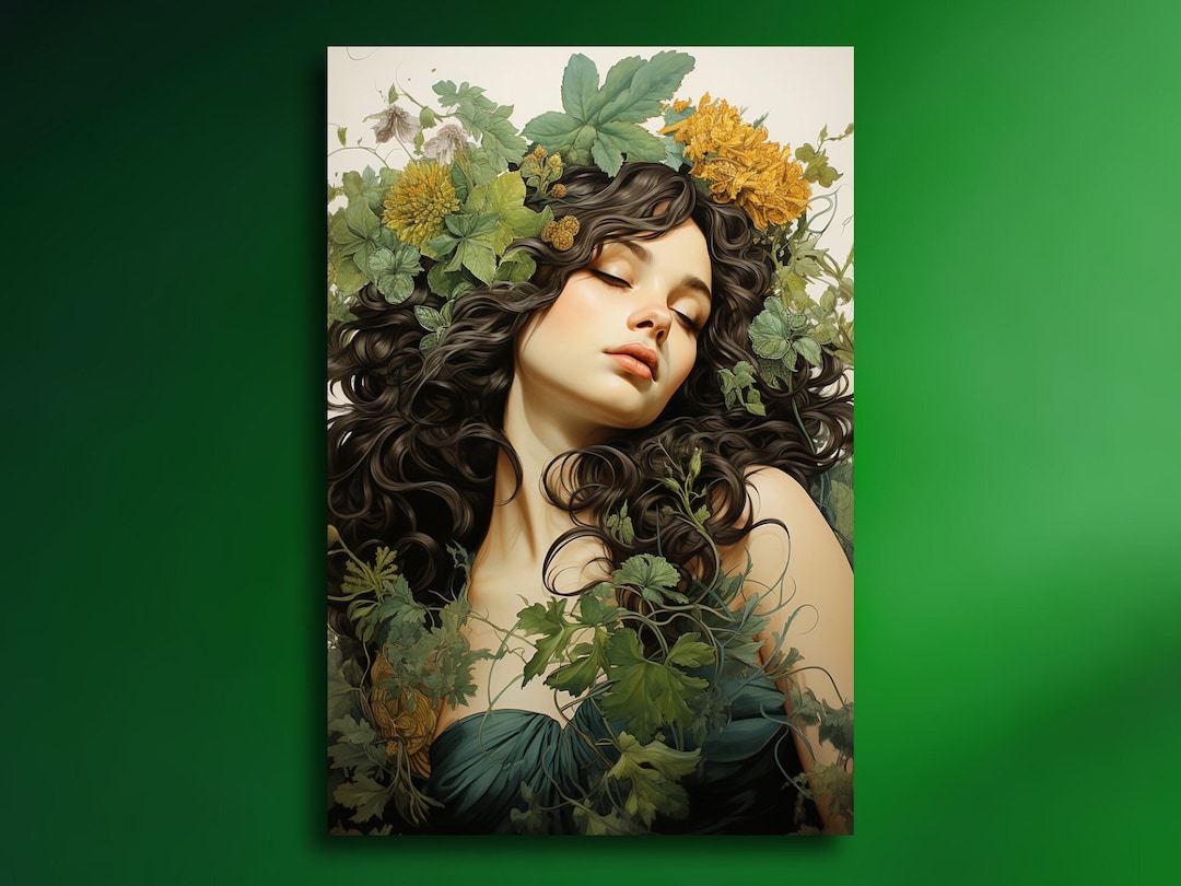 Gaia, Greek Goddess of the Earth, Wall Art, Chromolithograph Style ...