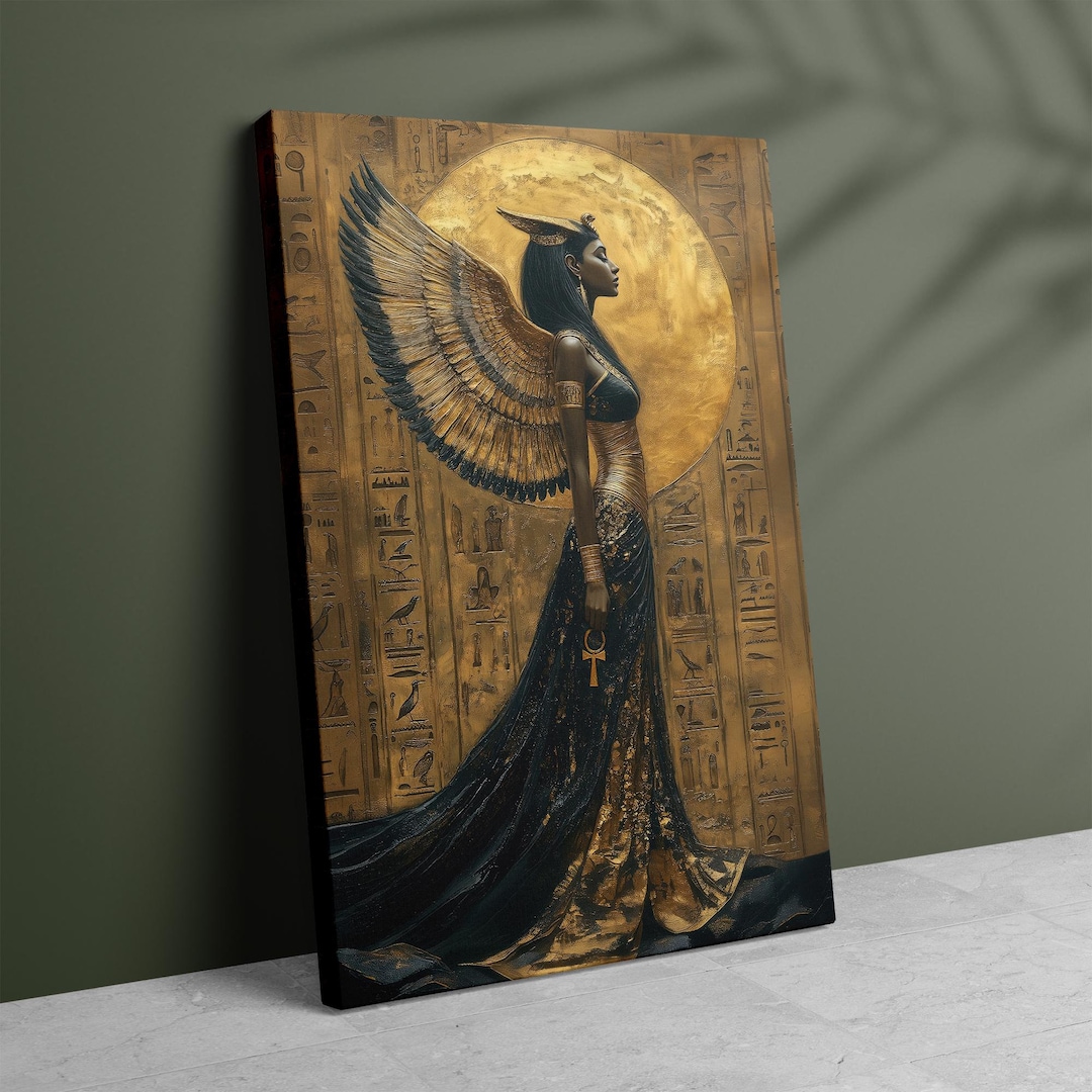 Goddess Bastet Canvas Art Nouveau Canvas Painting, Egyptian Goddess of ...
