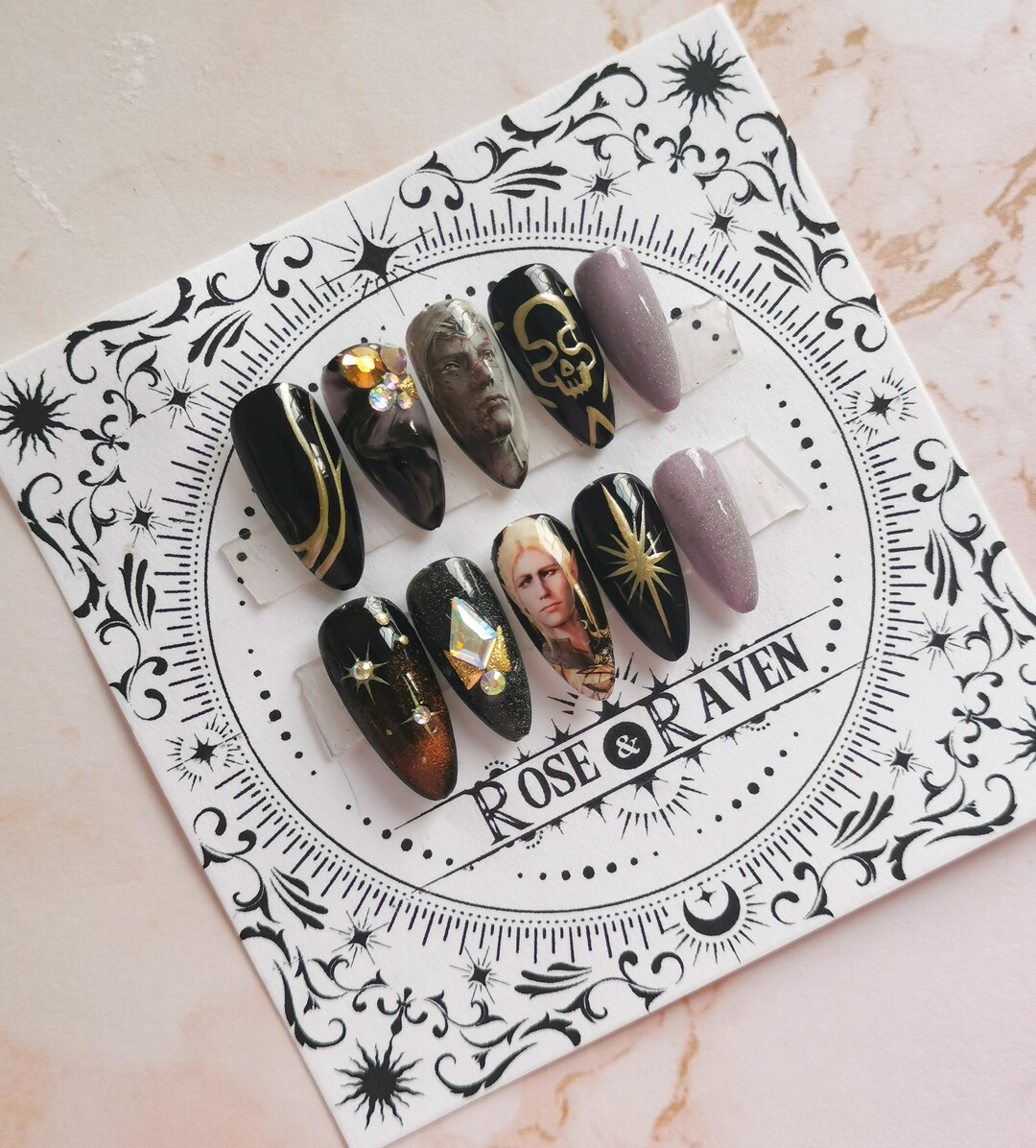 BG3 Minthara Inspired Press on Nail Set - Etsy