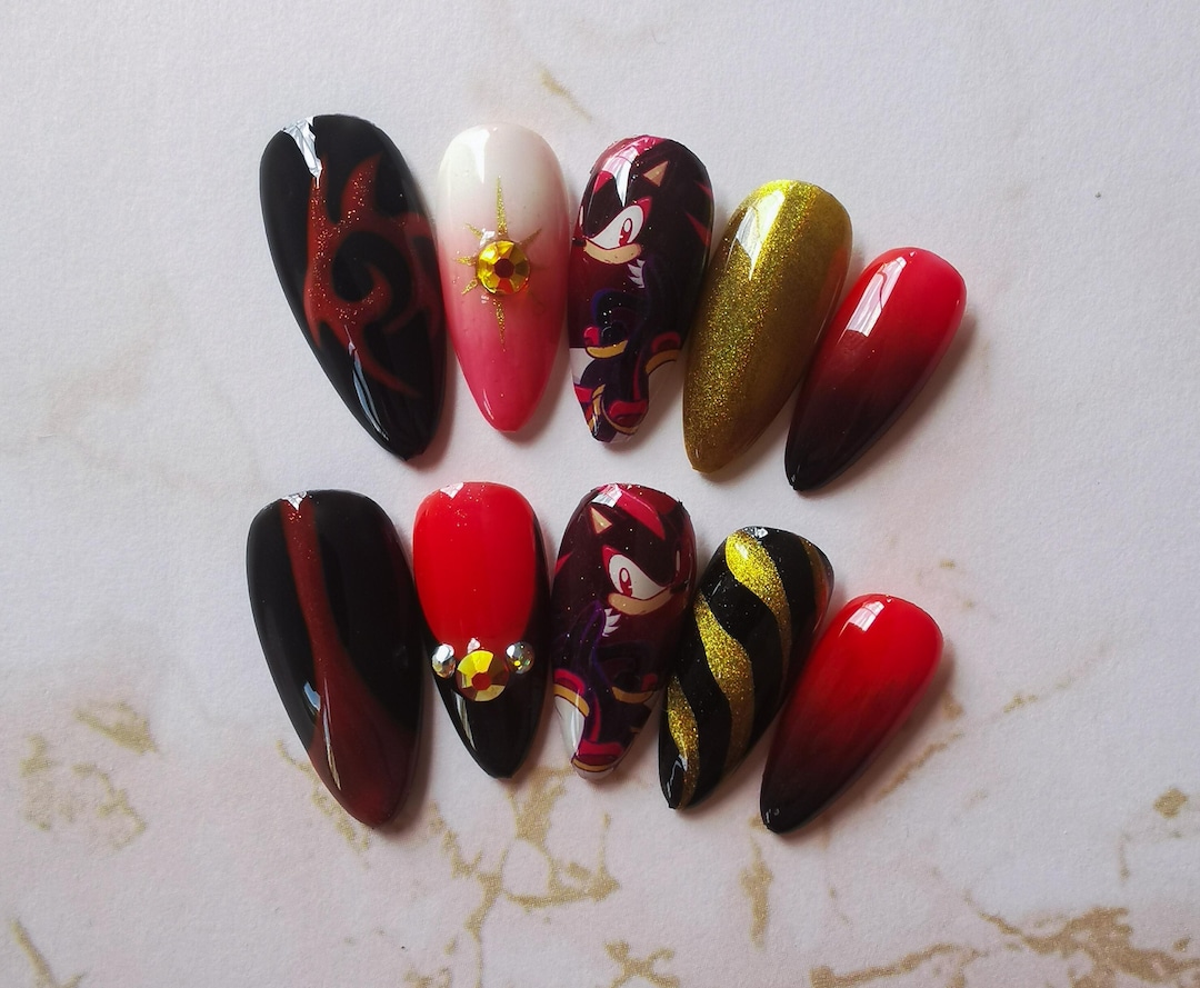 Shadow Inspired Press on Nail Set - Etsy