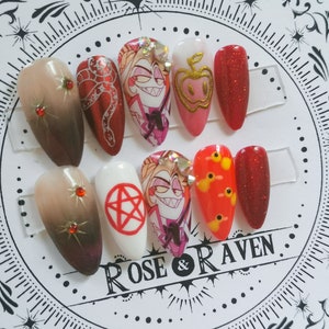 Hazbin Hotel Lucifer Themed Press on Nails - Etsy
