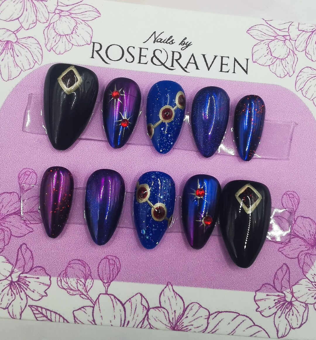 Raven Inspired Press on Nail Set - Etsy