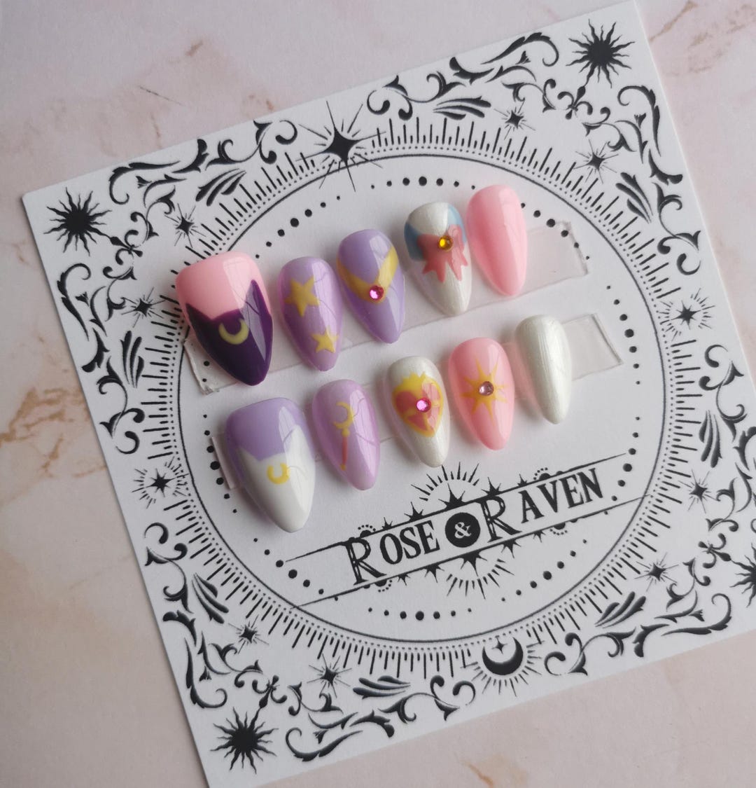 Custom Hand-made Magical Cats Inspired Press on Nail Set - Etsy