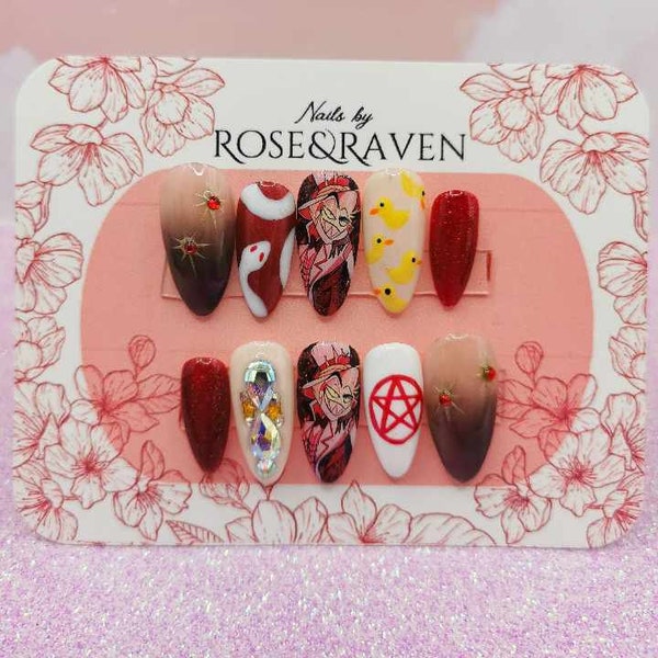 Hazbin Hotel Nails - Etsy