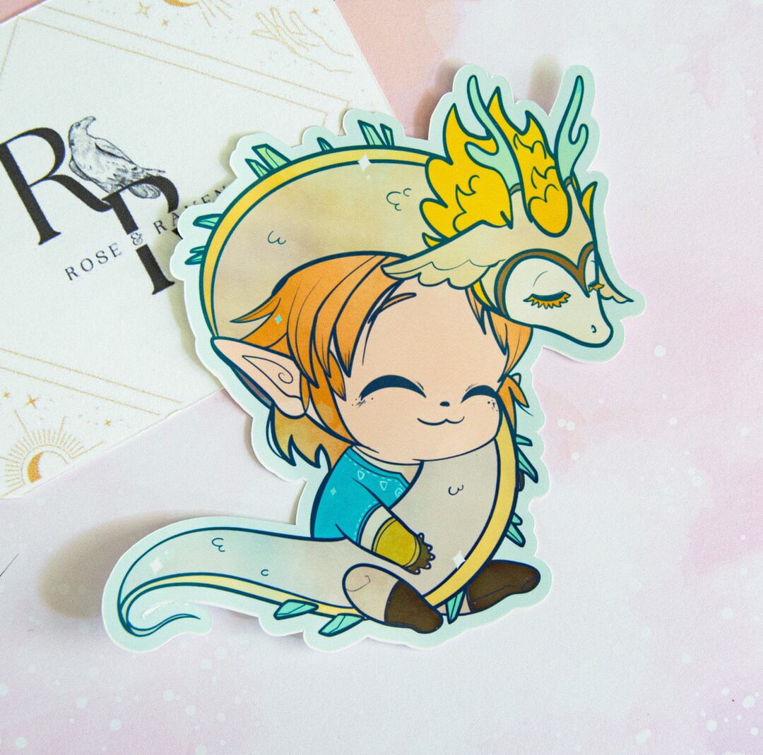 TOTK Link and Light Dragon Laminated Vinyl Sticker - Etsy