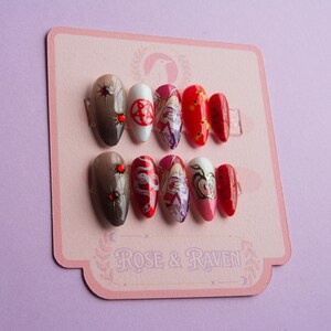 Hazbin Hotel Lucifer Themed Press on Nails - Etsy
