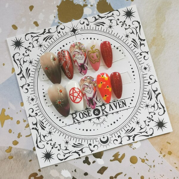 Hazbin Hotel Nails Press On - Etsy