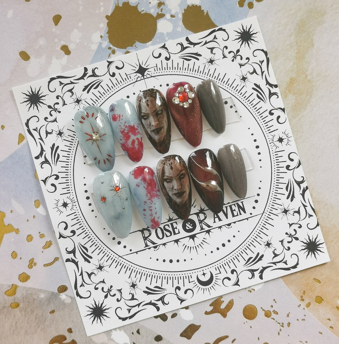 BG3 Orin the Red Inspired Press on Nail Set - Etsy