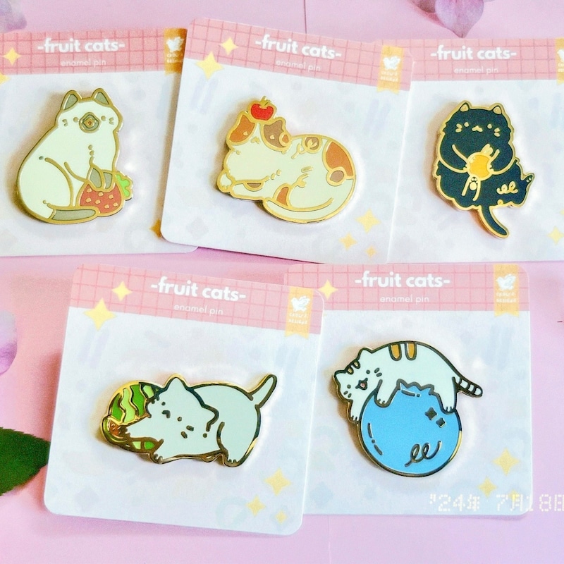 Enamel Cat Pin - Etsy