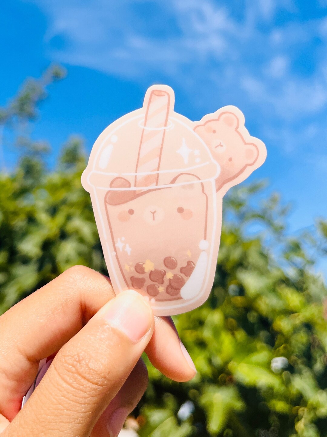 Bear Boba Vinyl Sticker - Etsy