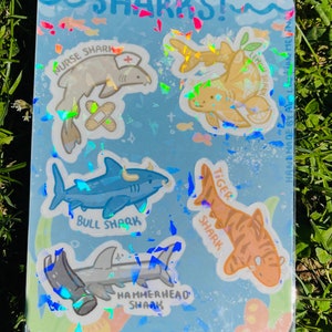 Shark Vinyl Sticker Sheet (waterproof) - Etsy