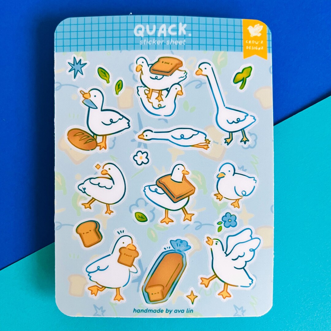 Quack Duck/geese Vinyl Sticker Sheet (waterproof) - Etsy