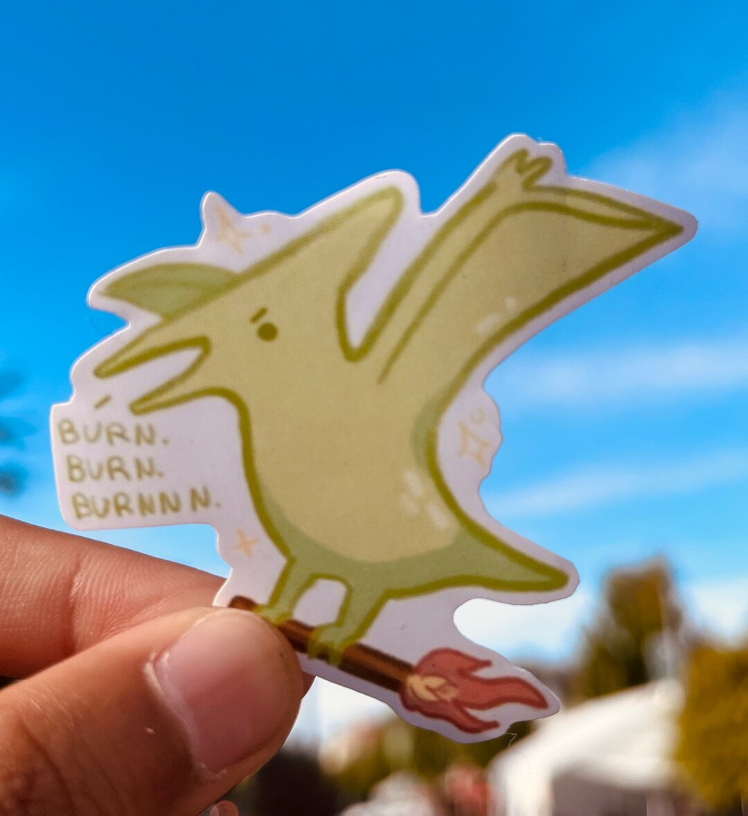 Pterodactyls N' Fire Vinyl Sticker - Etsy