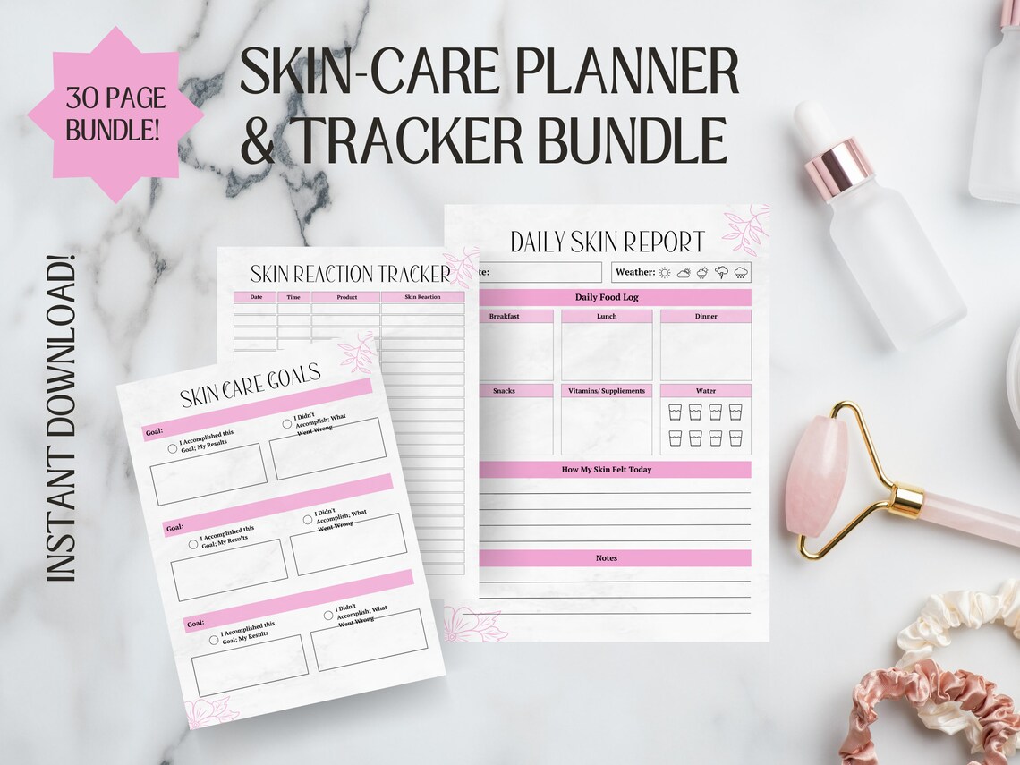 Printable Beauty Planner Skin-care Tracker Beauty Journal Woman ...