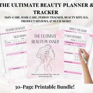 Printable Beauty Planner Skin-care Tracker Beauty Journal Woman ...