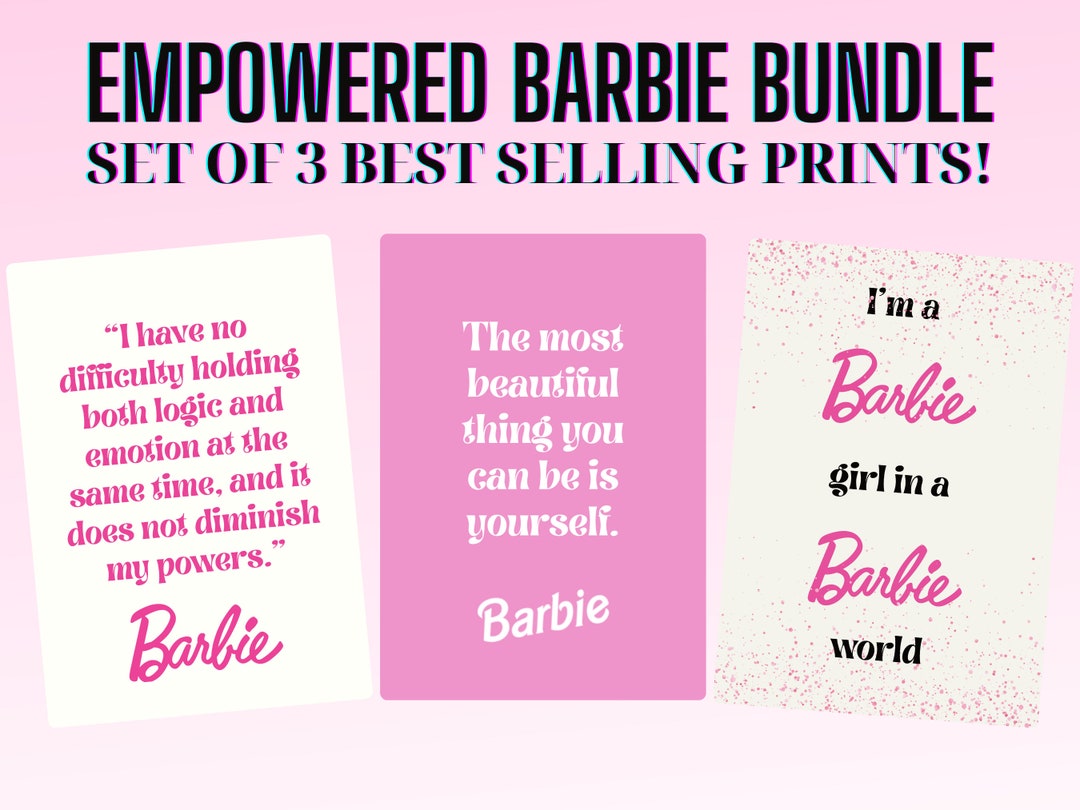 Barbie Quote Wall Art Bundle, Printable Barbie Prints, Logic and ...