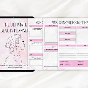 Printable Beauty Planner Skin-care Tracker Beauty Journal Woman ...