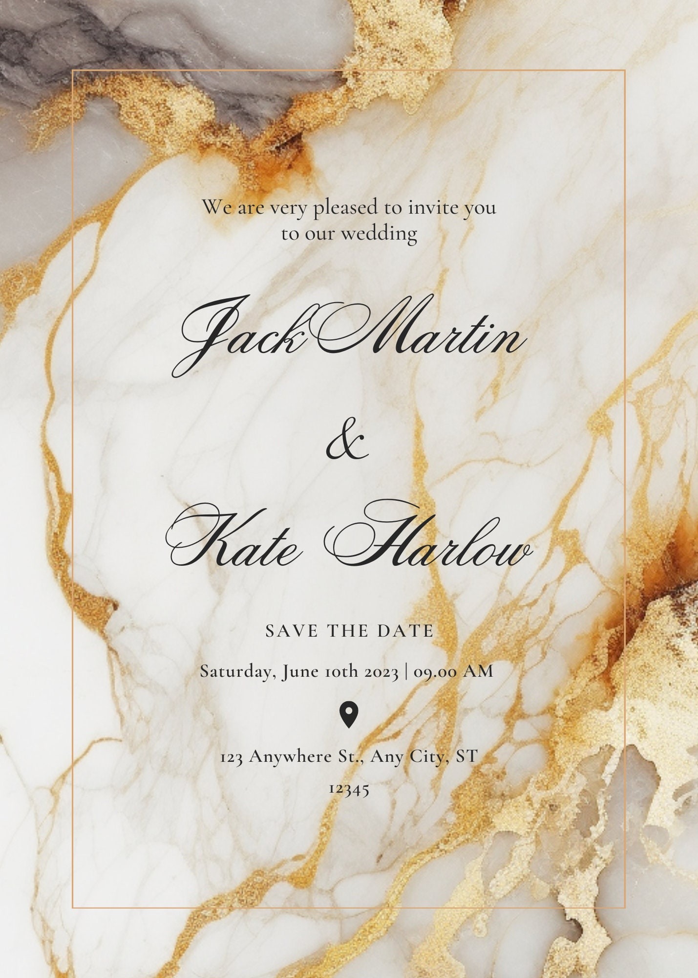 White and Pink Gold Marble Digital Paper, Marble Textures, Printable ...