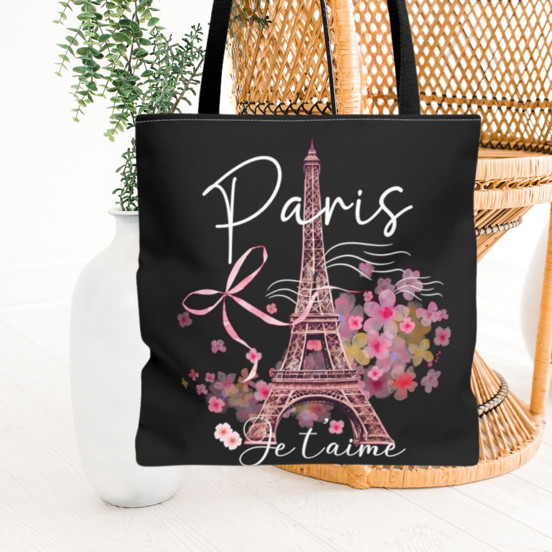 Paris Tote Bag Coquette Paris Tote Paris Gift Idea Travel Paris Tote ...
