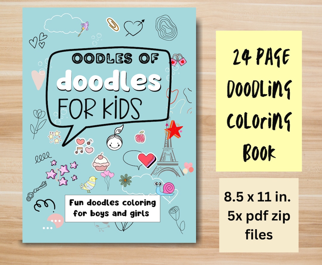 Kids Doodles Book, Kids Coloring Book, Doodles for Kids, Doodle Kids ...