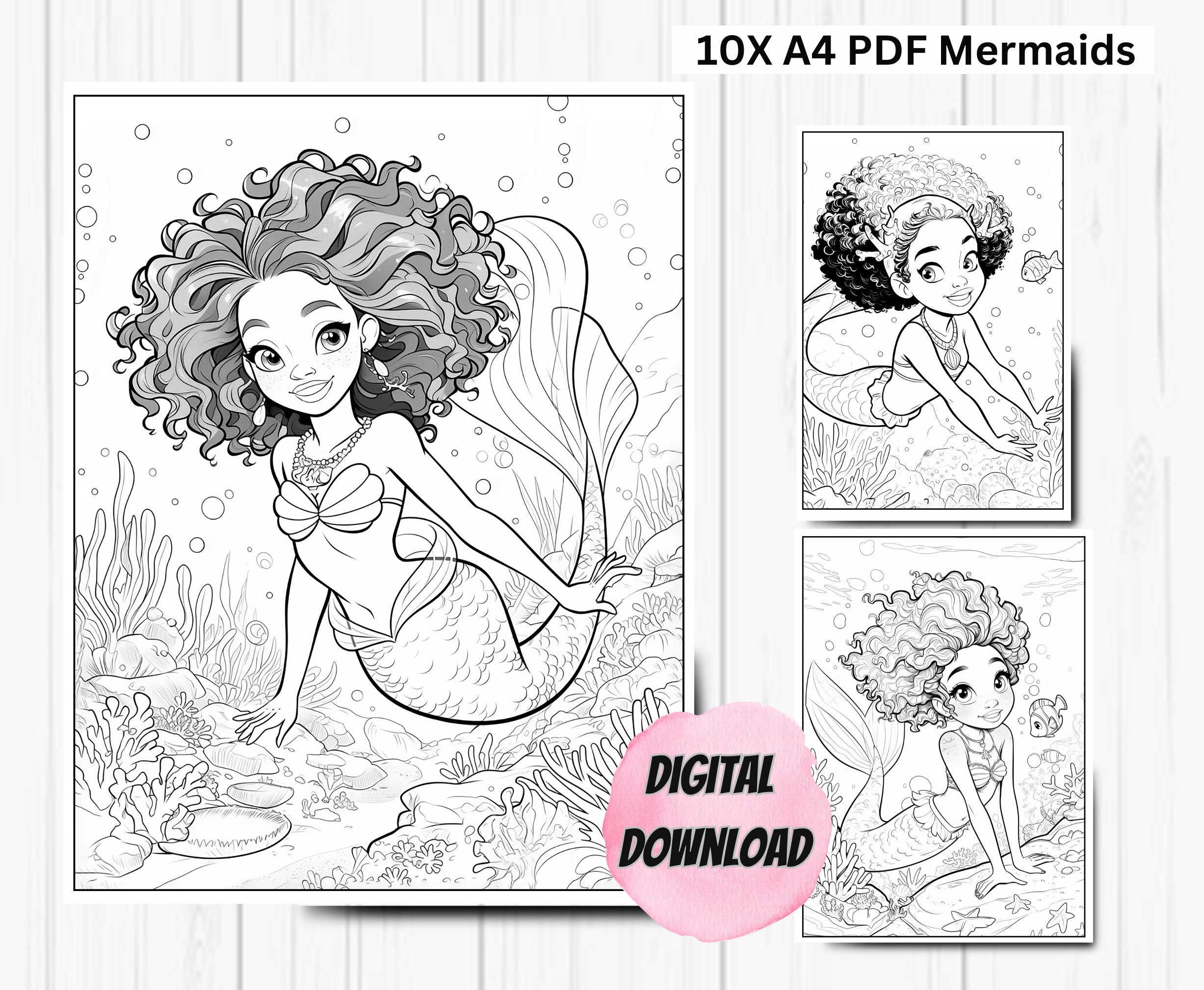 Mermaids, Black Mermaids Coloring Pages, Kids Mermaids Coloring Pages ...