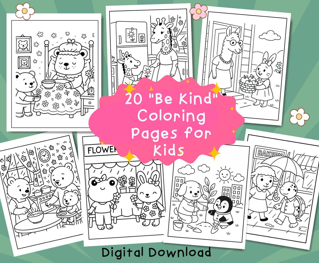 Kindness Activity Coloring Pages, Be Kind Kids Coloring Pages, Kids ...
