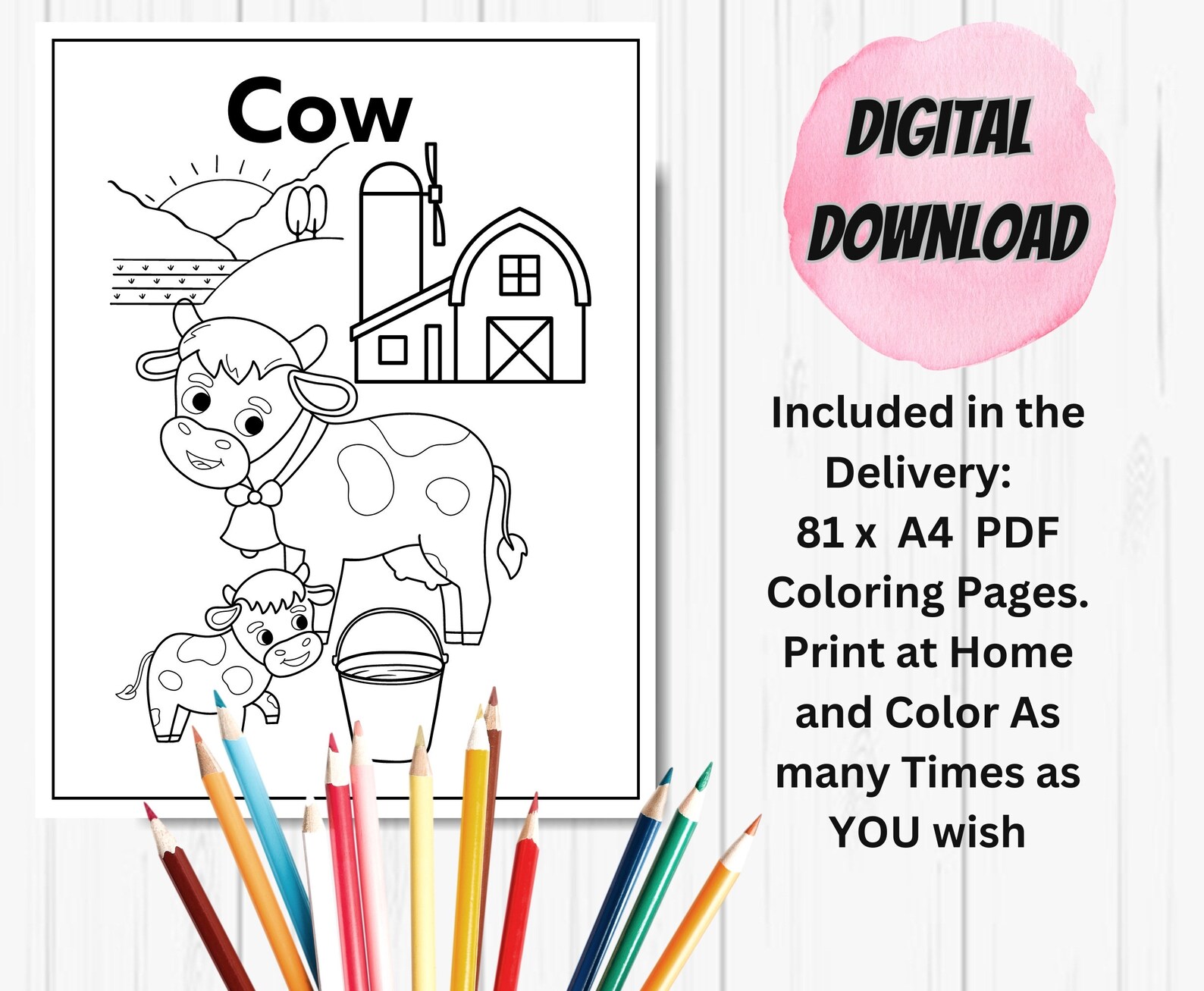 Animal Coloring Pages, 80 Animals Coloring Pages, Farm Animals Coloring ...