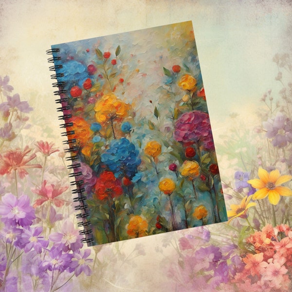 Floral Spiral Notebook, Flower Pattern Journal, Ruled Line Notebook - Etsy