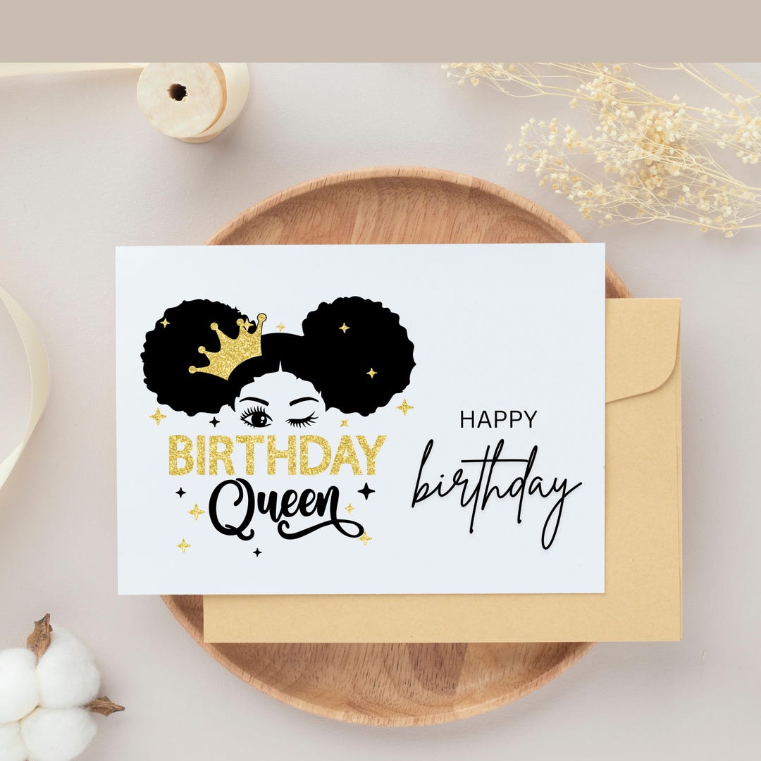 Happy Birthday Card -birthday Queen Card - DIGITAL Download - Printable ...