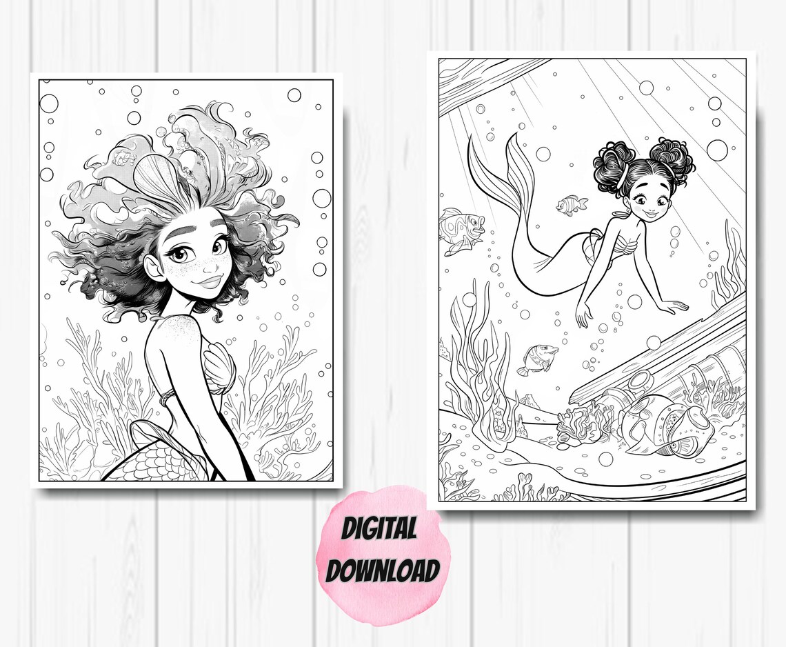 Mermaids, Black Mermaids Coloring Pages, Kids Mermaids Coloring Pages ...