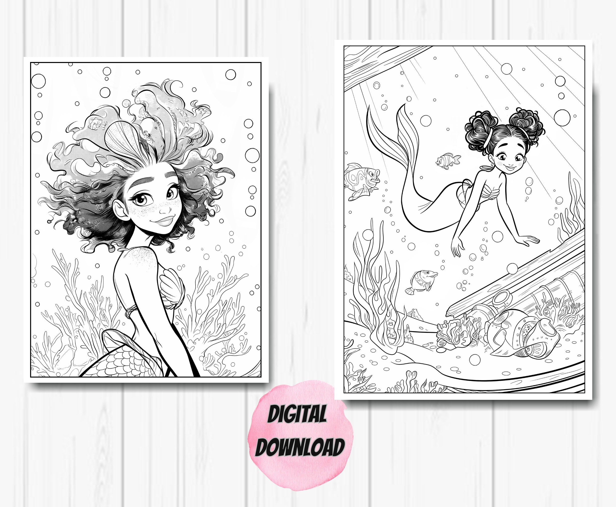 Mermaids, Black Mermaids Coloring Pages, Kids Mermaids Coloring Pages ...