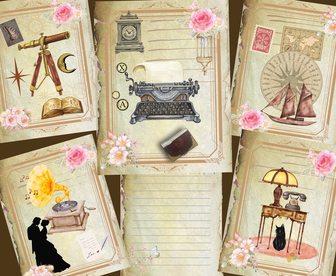 Vintage Technology Journal Kit, 6 Junk Journal Pages, 11 X 8.5 ...