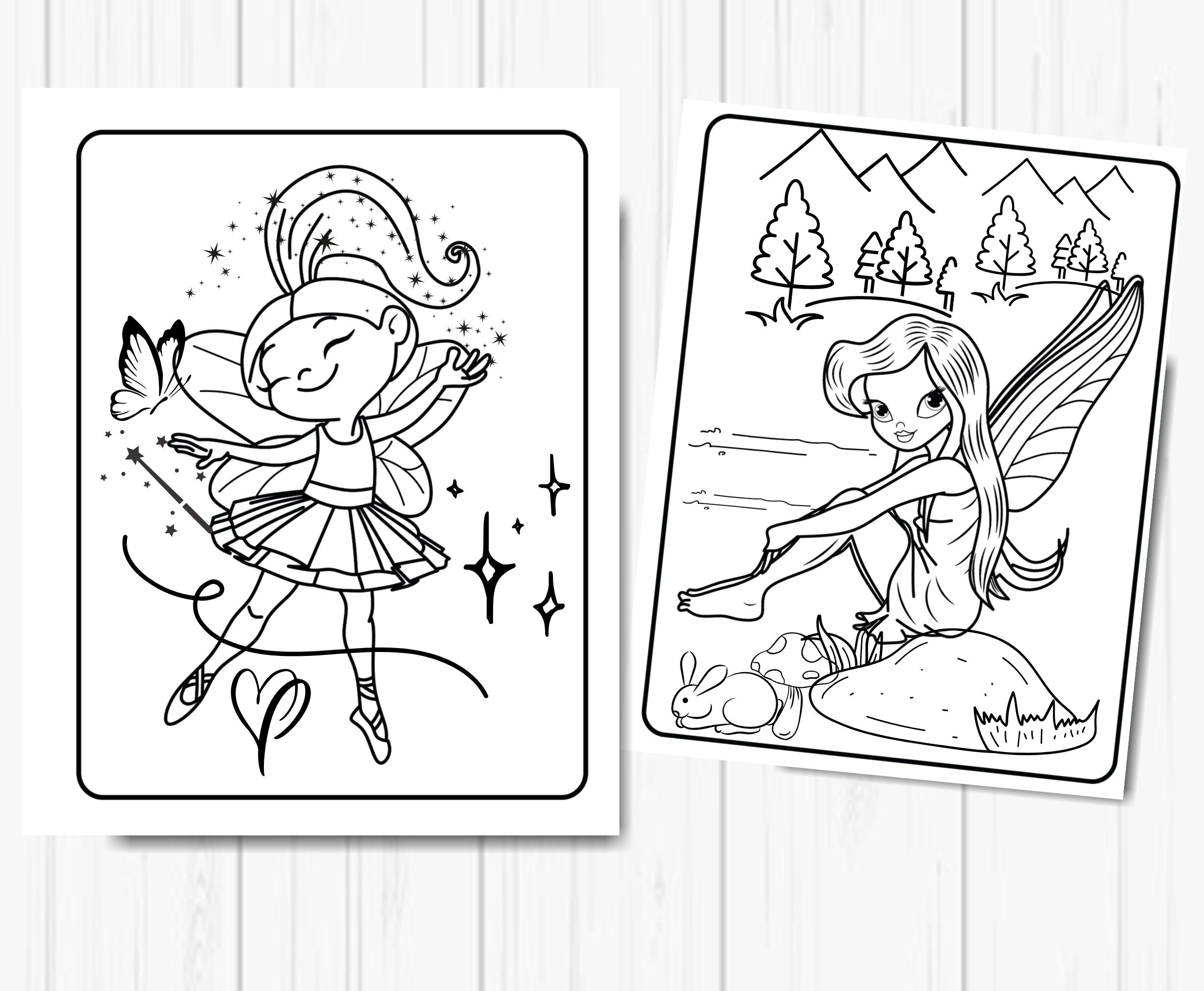 Unicorn, Mermaid, Fairy Kids Coloring Pages, Variety Pack Coloring ...