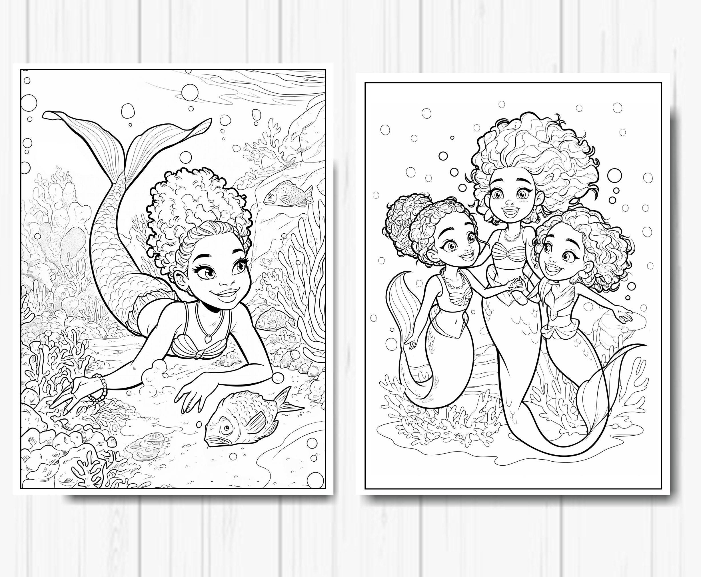 Mermaids, Black Mermaids Coloring Pages, Kids Mermaids Coloring Pages ...
