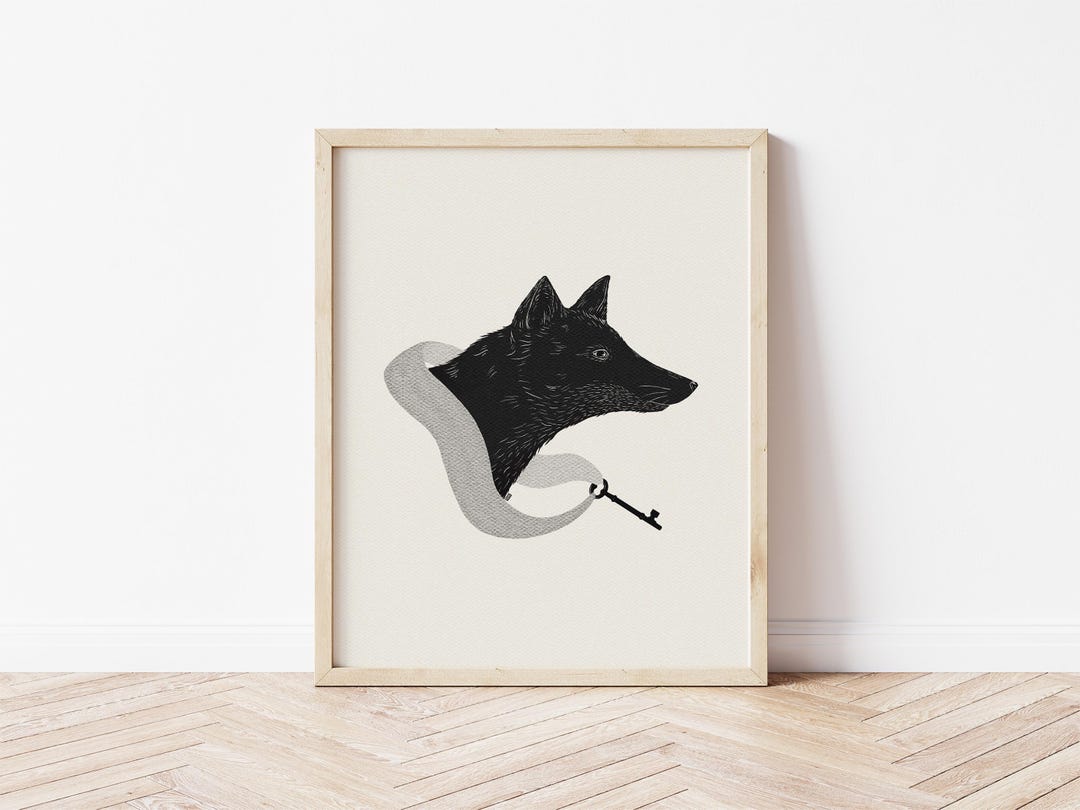 Fox With Skeleton Key Art Print – Enchanted Animal Illustration ...