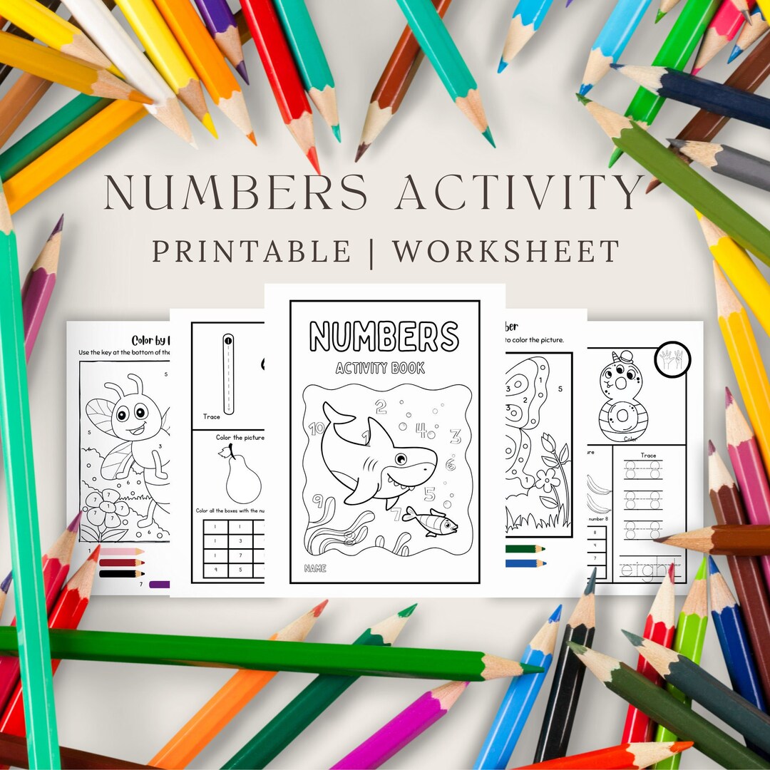Toddler Preschool Numbers Activity Printable Worksheets, Color Number ...