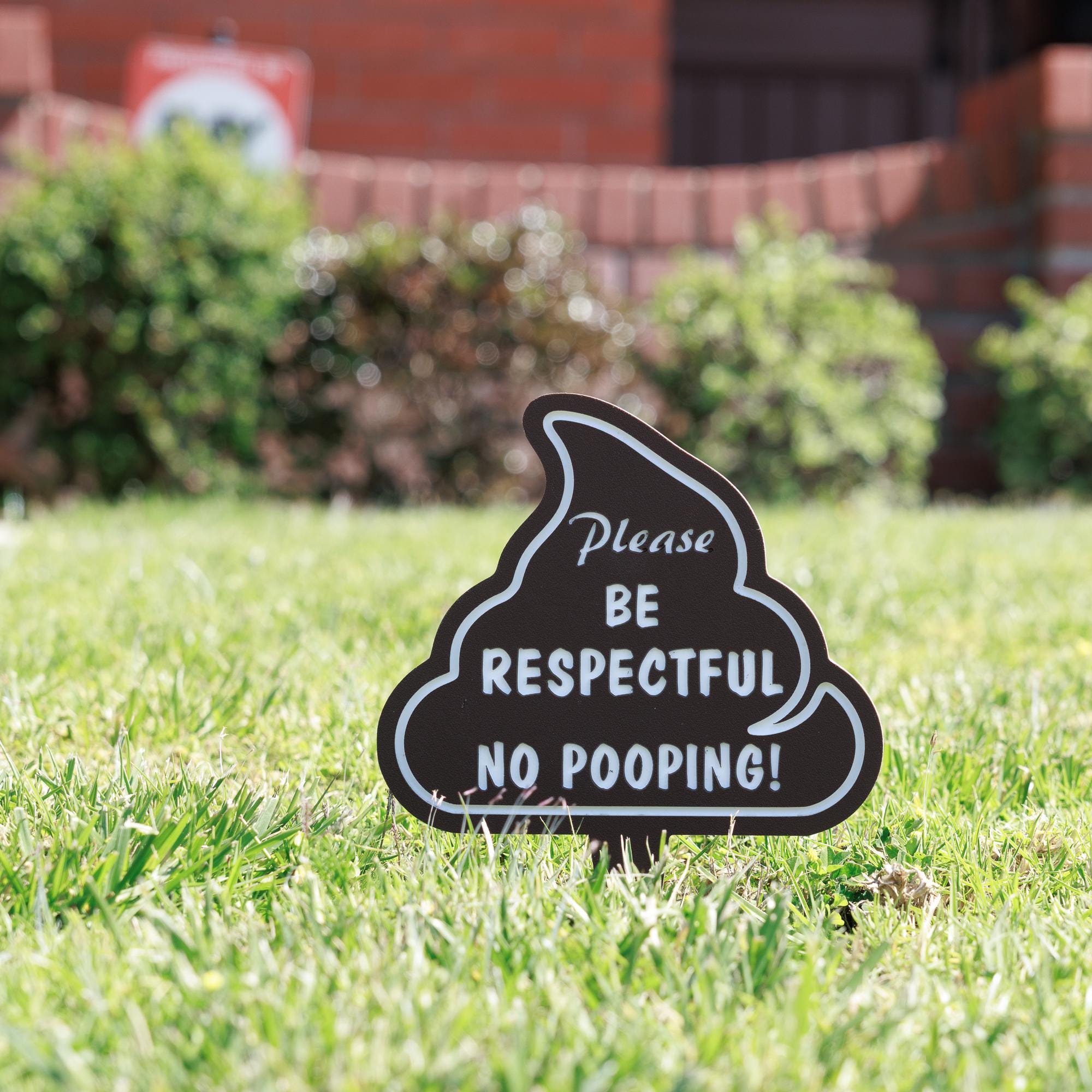No Pooping Dog Sign – Funny Poop Emoji, Recycled Plastic Yard Art - Etsy