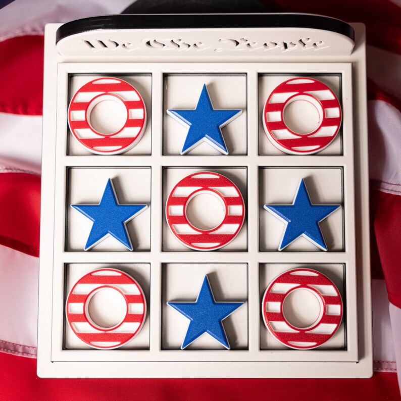 Tic Tac Toe | Handcrafted American Flag Tic Tac Toe Board | Made in USA ...