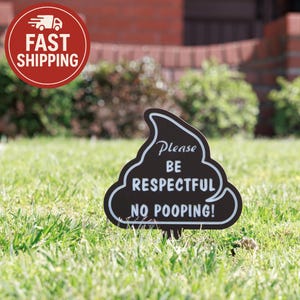 No Pooping Dog Sign – Funny Poop Emoji, Recycled Plastic Yard Art - Etsy