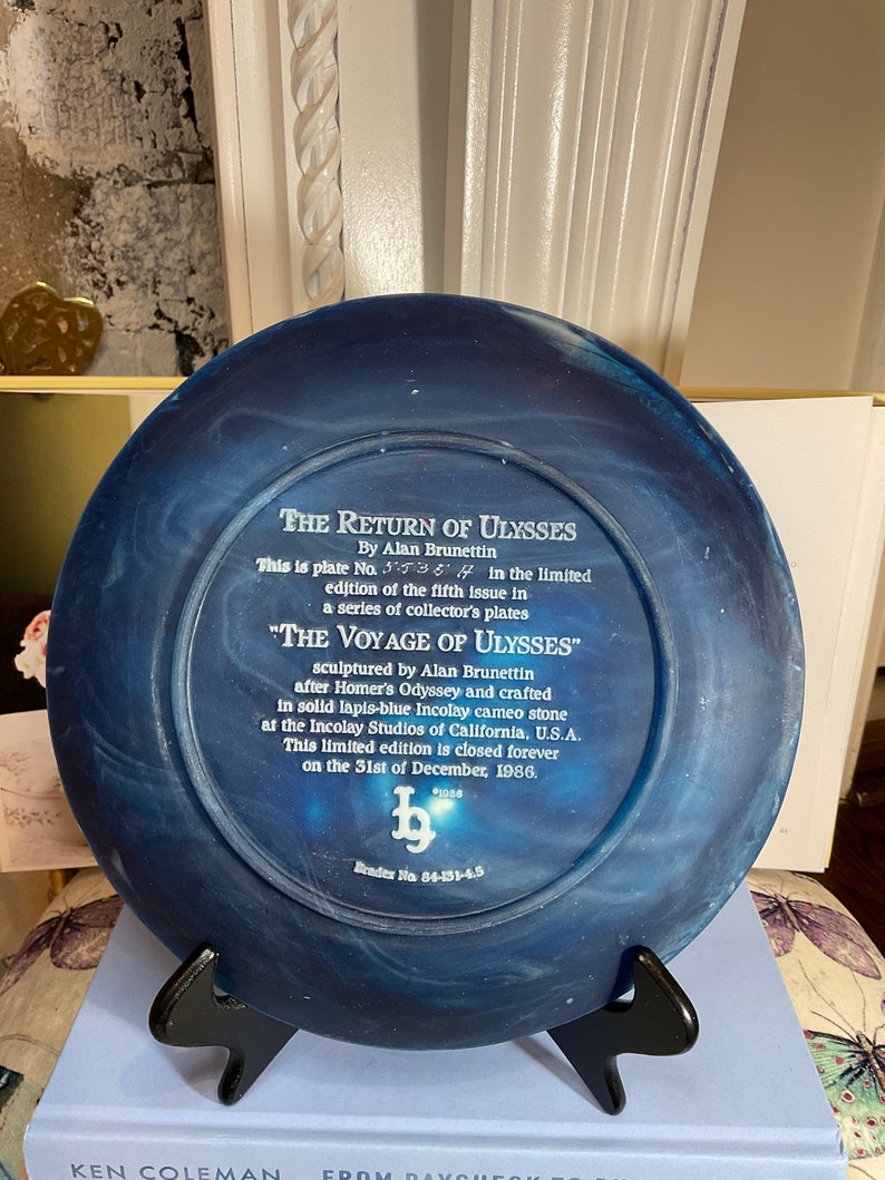 Vintage Blue Greek Scene Decorative Plate - Etsy