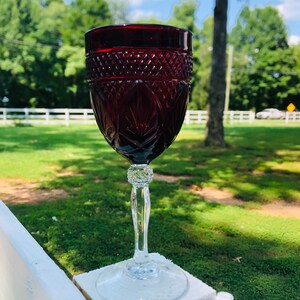 Vintage Ruby Red and Crystal Goblets (set of 7) - Etsy