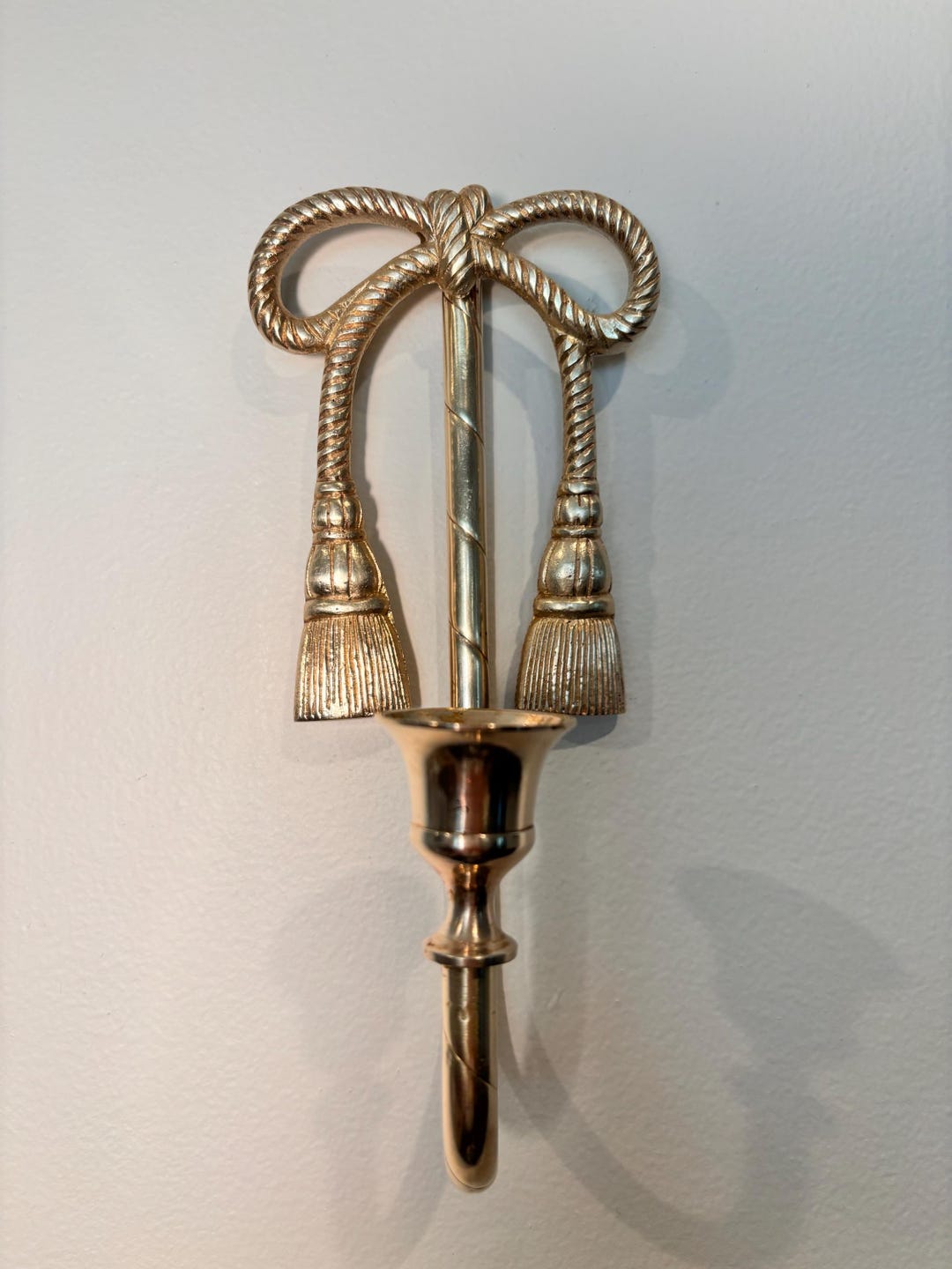 Vintage Brass Bow Tassel Wall Sconce - Etsy