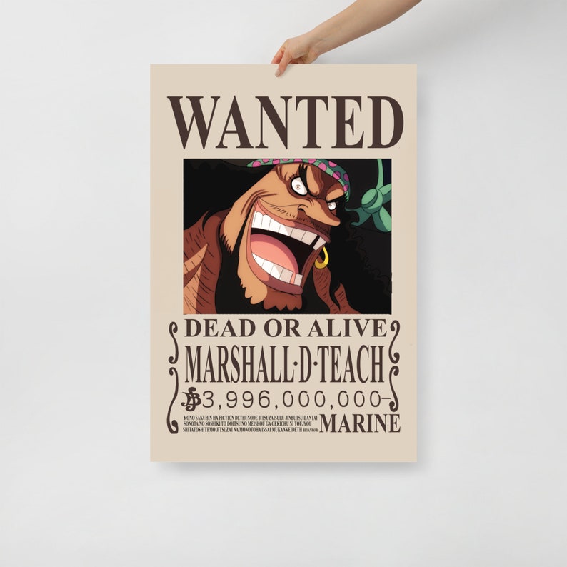 One Piece Wanted Poster, Wanted Poster One Piece, Marshall D. Teach ...