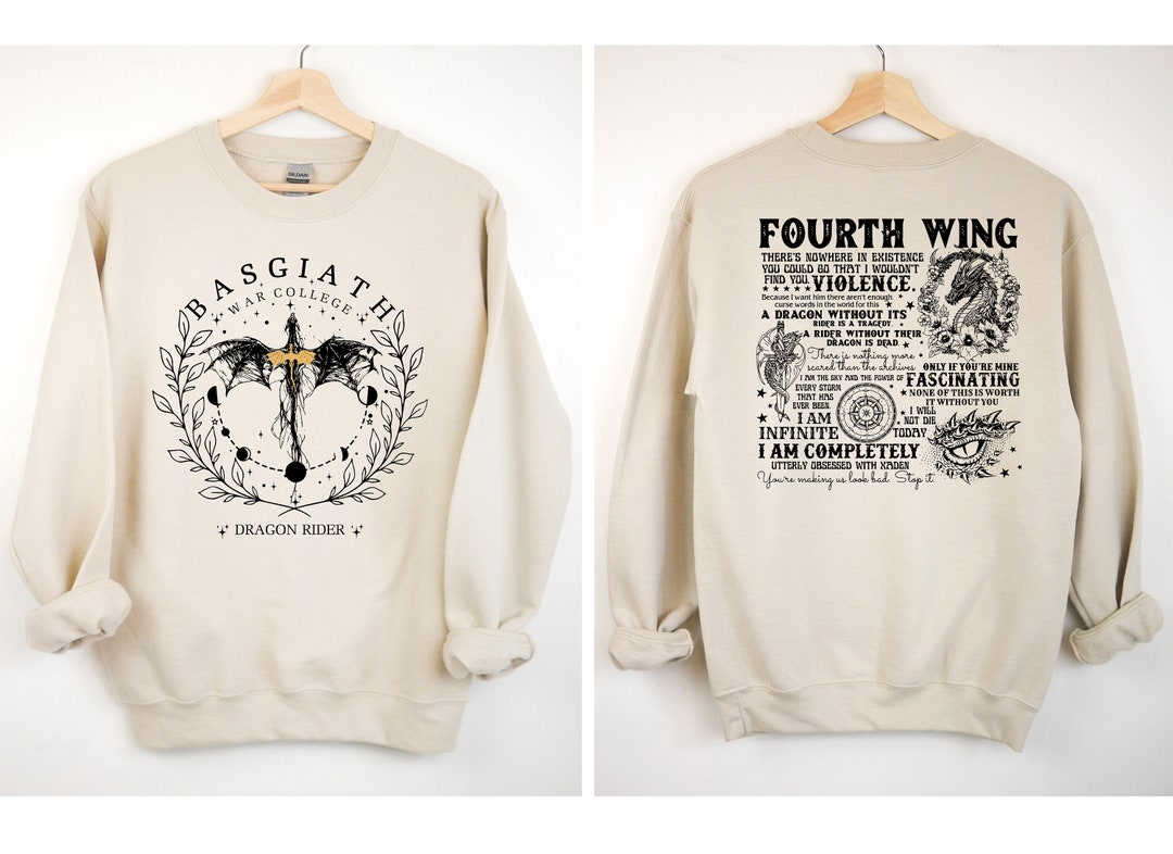 Fourth Wing Sweatshirt, Dragon Rider Sweatshirt, Basgiath War College ...