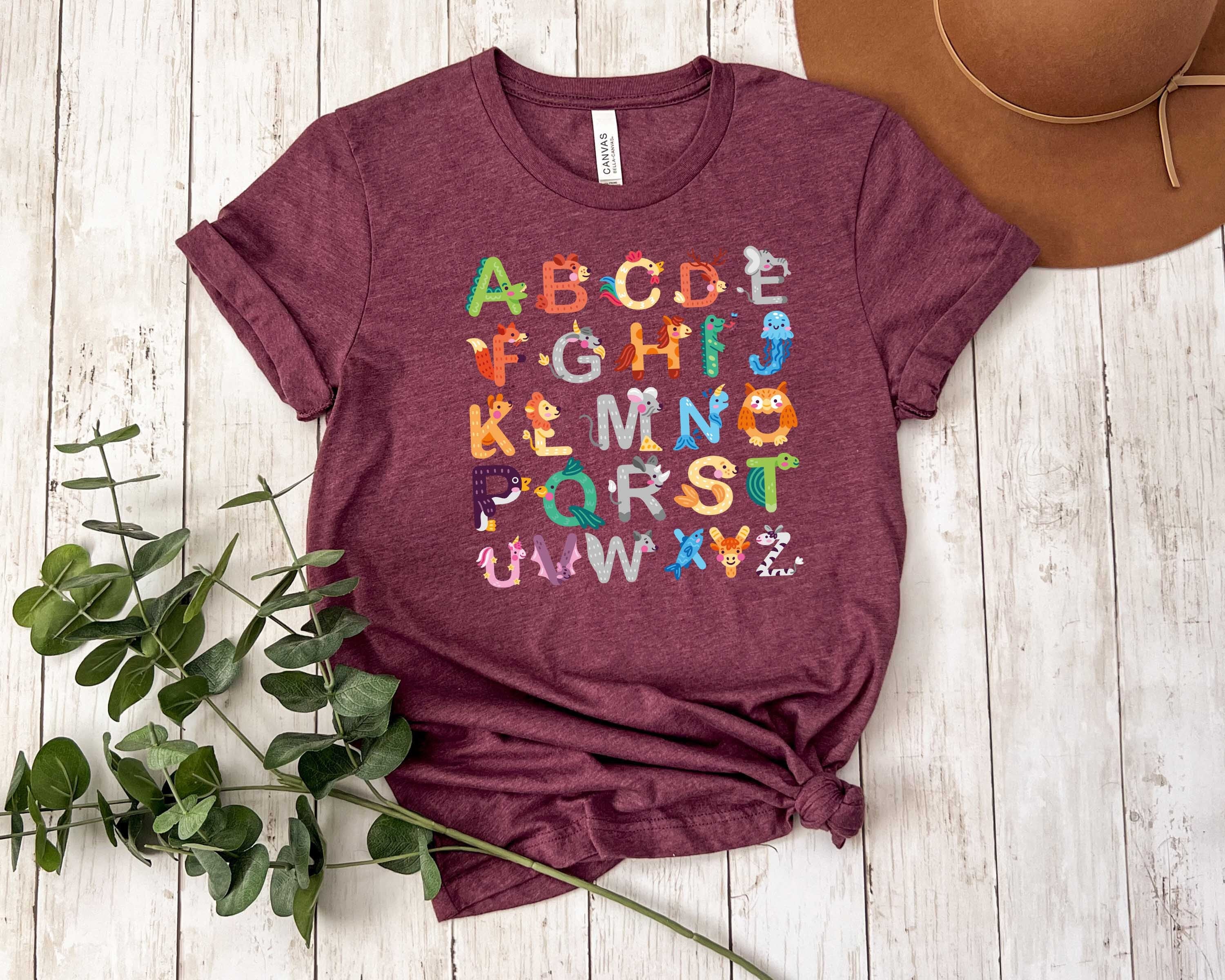 Alphabet Shirt, ABC Shirt, Animals Alphabet T-shirt, Kindergarten ...