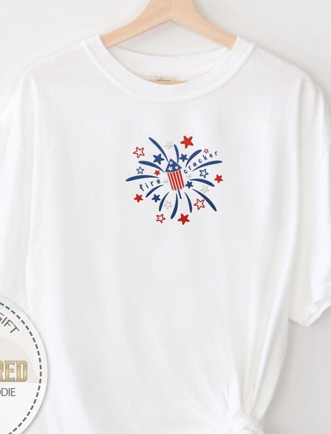 Embroidery Firecracker Shirt, July 4th Shirt, Comfort Colors Tee ...