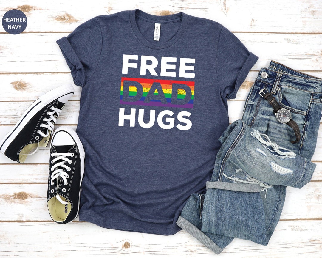 Free Dad Hugs T-shirt, LGBTQ Shirt, LGBT Dad Shirt, Pride Shirt, Proud ...