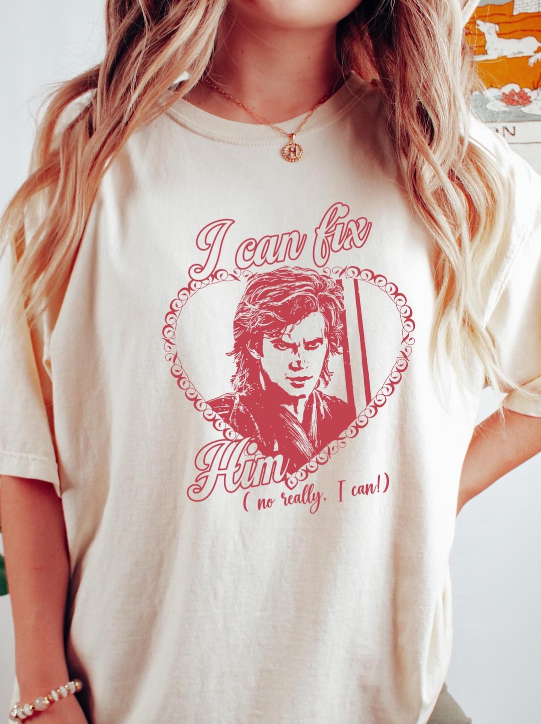 Anakin Skywalker I Can Fix Him Comfort Colors Shirt, Girls Star Wars ...