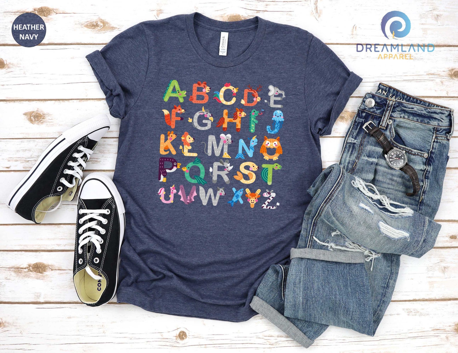Alphabet Shirt, ABC Shirt, Animals Alphabet T-shirt, Kindergarten ...